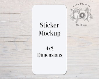 Sticker Mockup Rectangle Label Mock up 2x4 on | Etsy