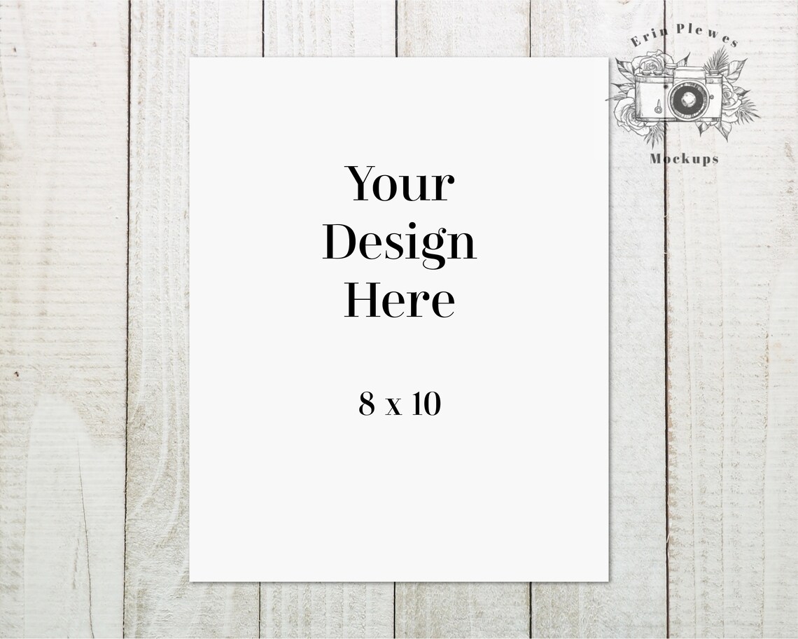 Stationary Mockup 8x10, Poster Mockup on White Farmhouse Style Rustic ...