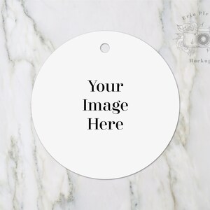 Round Tag Mockup, Wedding Gift Tag Mock up Flat Lay, Present Label ...