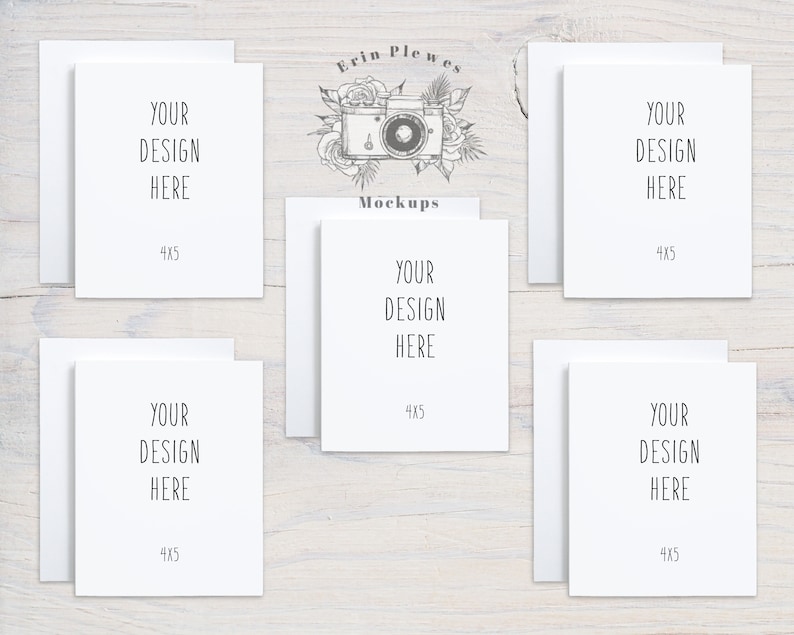 4x5 Card Mock Ups With Envelopes Multiple Greeting Card Mock - Etsy