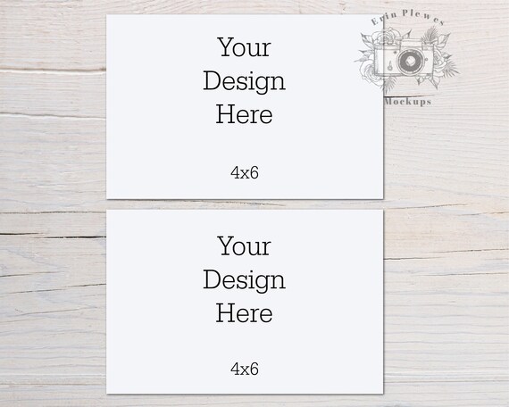 Card Mockup 4x6 Landscape Front Back Greeting | Etsy