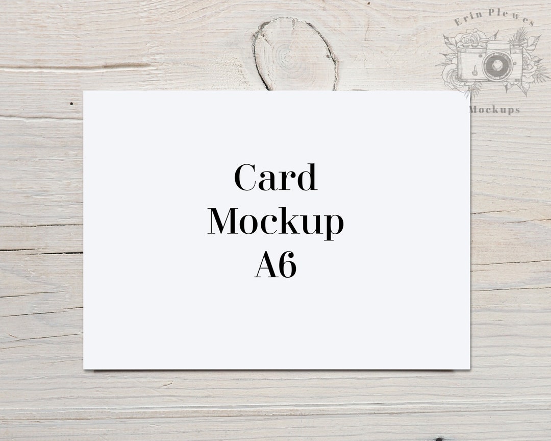 A6 Card Mockup, Thank You Card Mock-up, Rustic A-6 Landscape Stationery ...