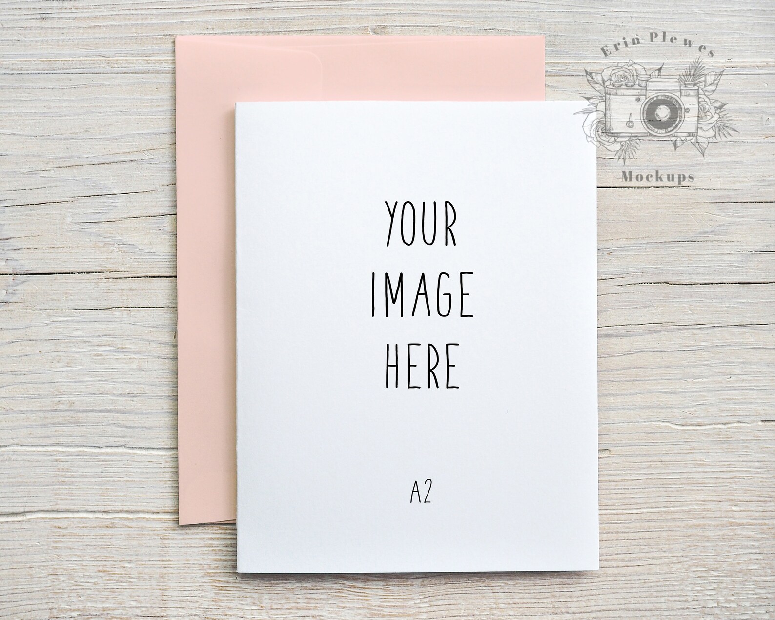 A2 Greeting Card Mockup With Pink Envelope Thank You Card - Etsy