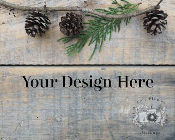 Wood Background Mockup Christmas Styled Stock Photo Rustic | Etsy