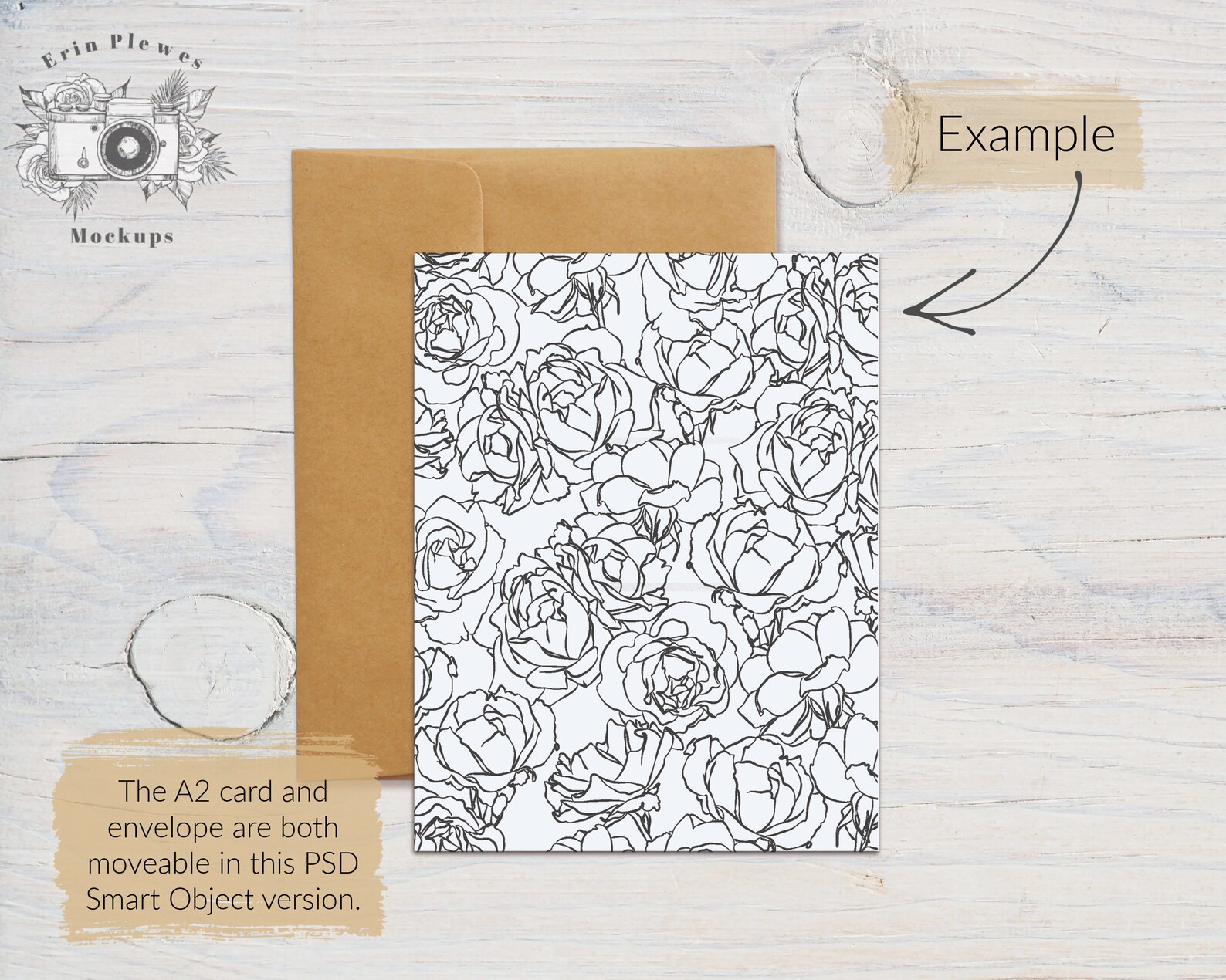 Flat Card Mockup PSD Smart Object A2 Card Mock up Kraft - Etsy