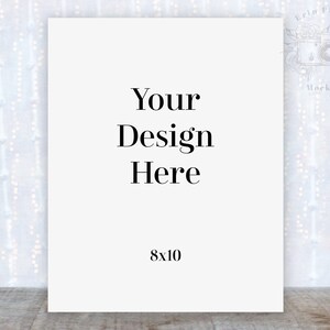 8x10 Poster Mockup, 8"x10" Print Mock Up, Minimalist Paper Mock-up for ...