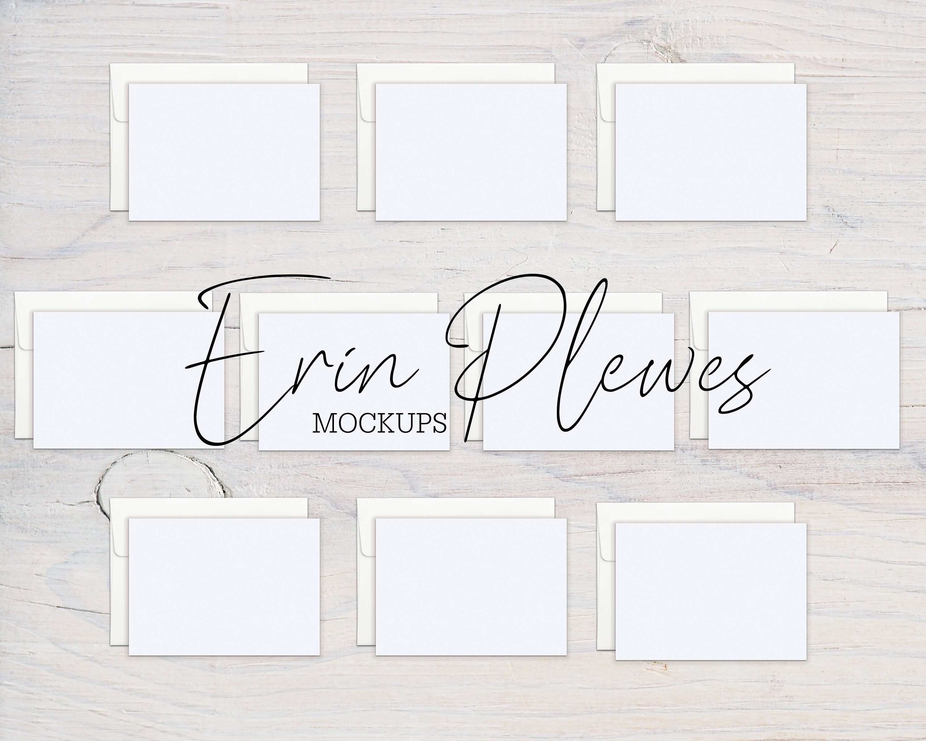 5x7 Wide Card Mockup Set of 10, Landscape Card Mock Front Back, A7 ...