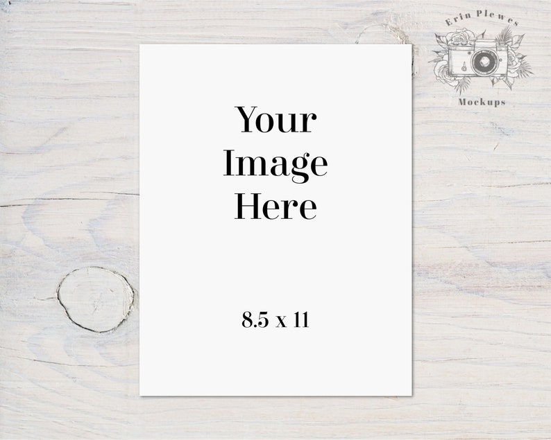 Poster Mockup 8.5 X 11 Paper Mockup 8.5x11 on Rustic White | Etsy