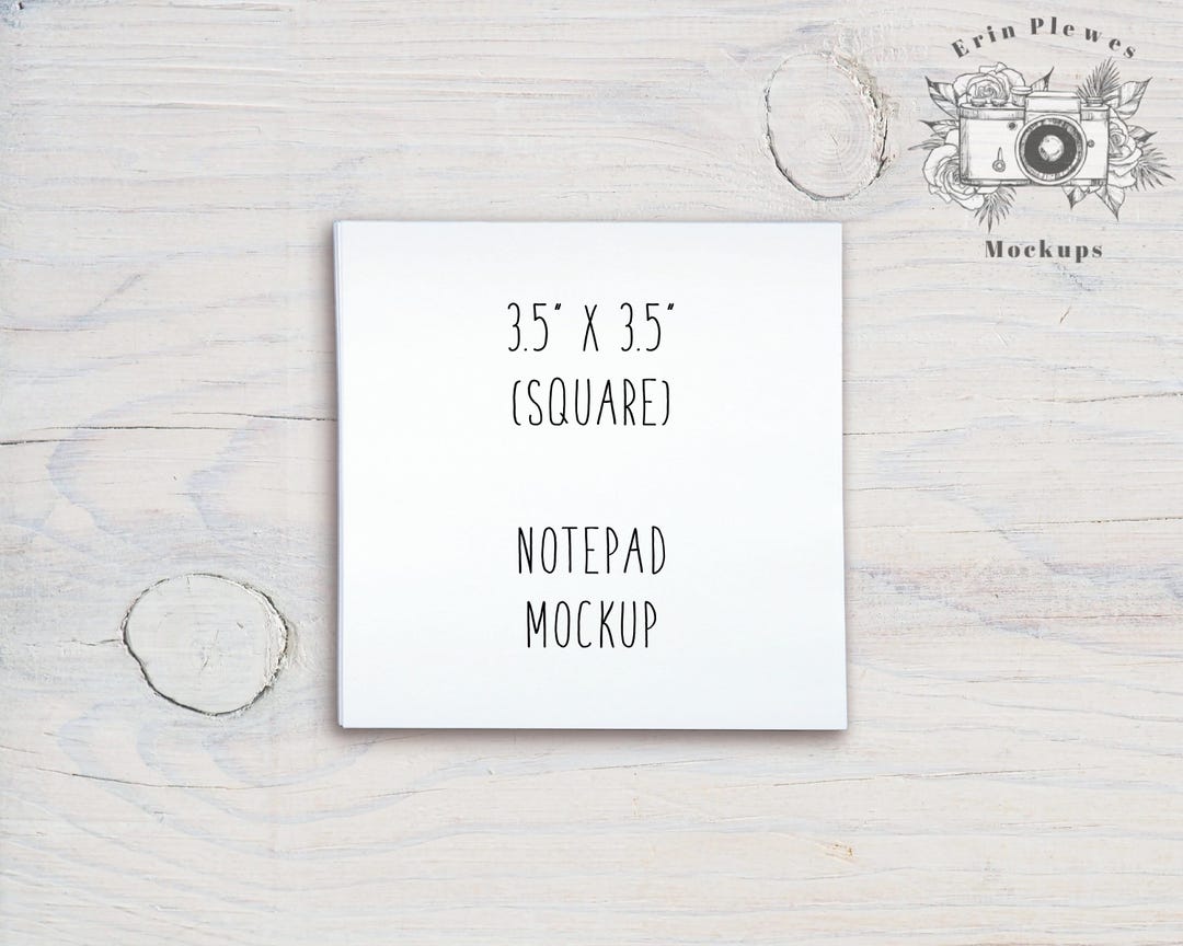 Square Notepad Mockup, to Do List Mock Up, Square Minimalist Stationery ...