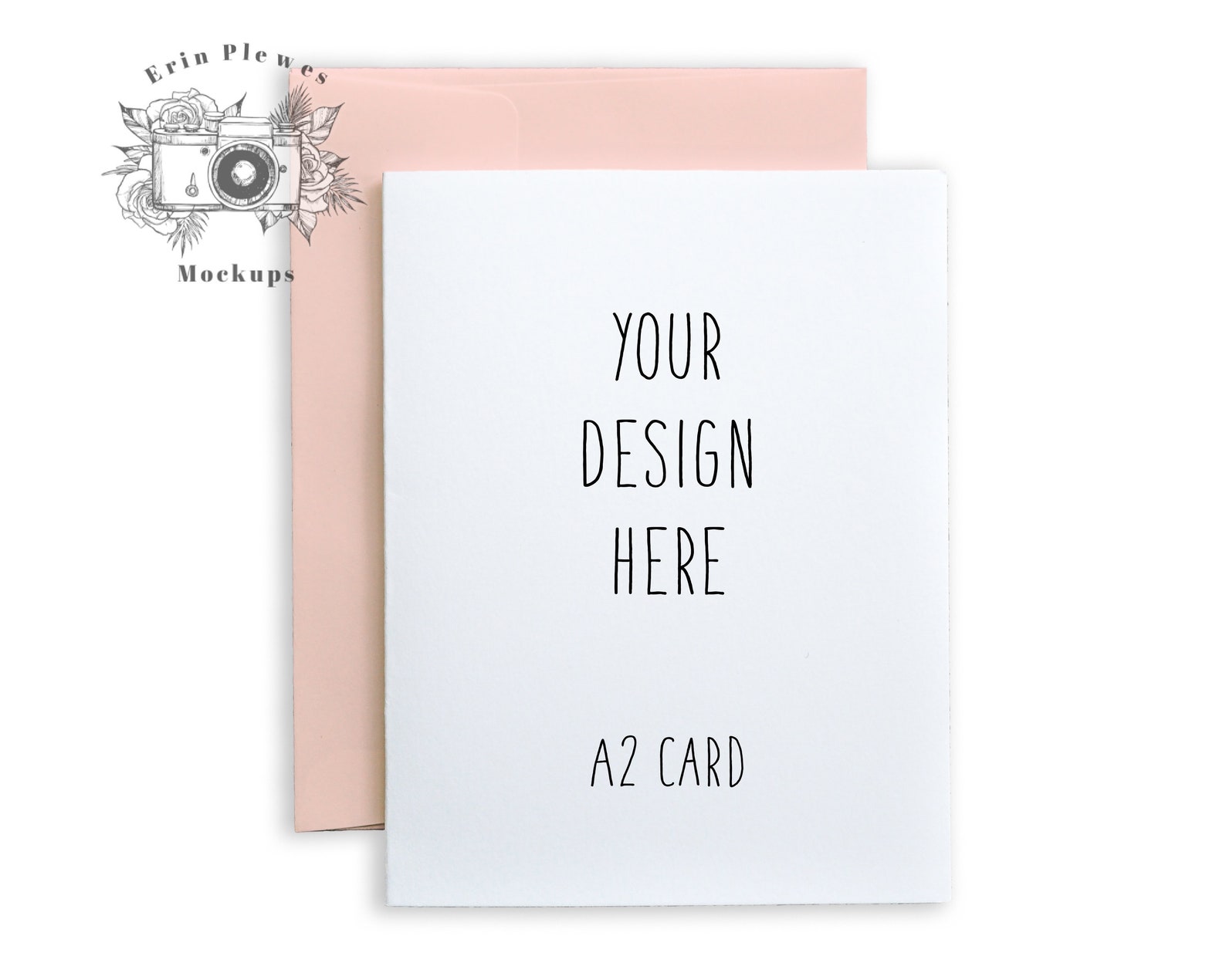 A2 Card Mockup With Pink Envelope PNG, Invitation Mock up With White ...