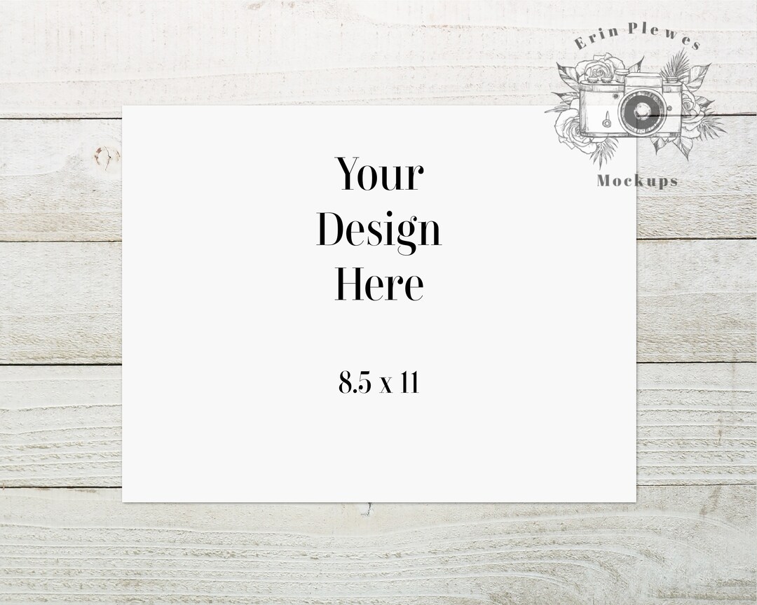 Print Mockup 8.5 X 11, Poster Mock up 8.5x11 on Shiplap Wood Background ...