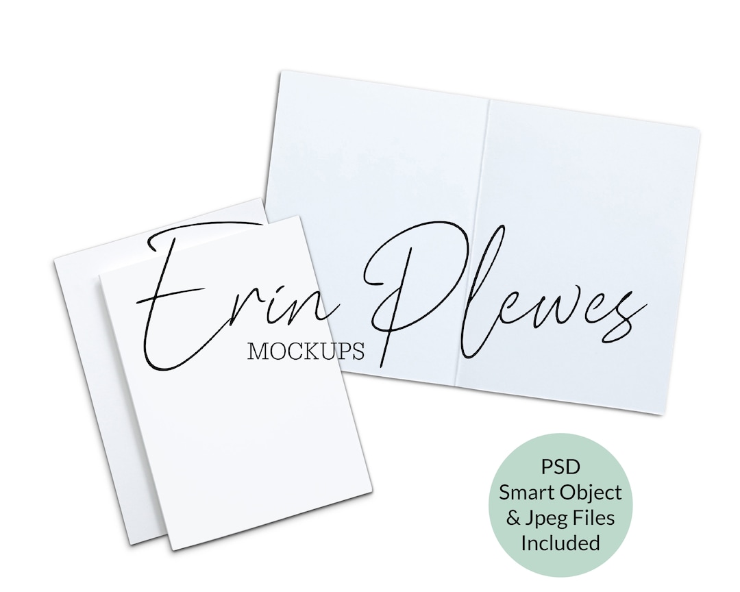 5x7 Inside Card Mockup PSD Smart Object, A7 Card Front Back Mock Up ...