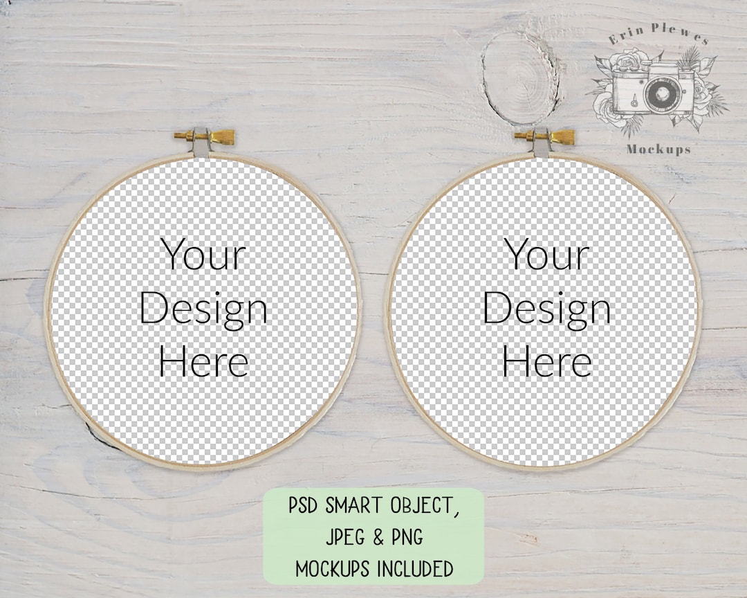 Embroidery Hoop Mockup Set , Cross Stitch Mock up on Rustic White Wood ...