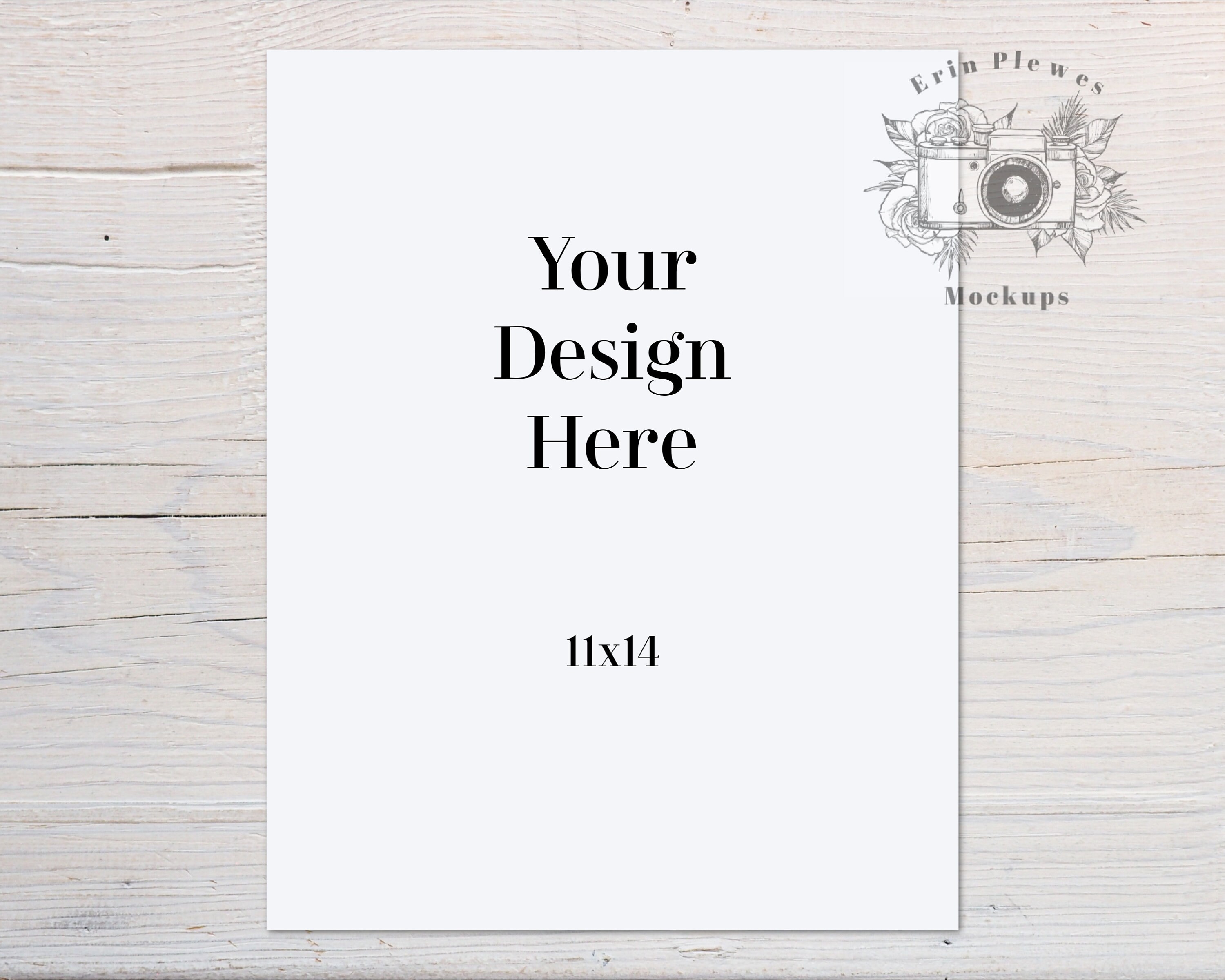 Poster Mockup, Print Mock up 11x14 on White Farmhouse Style Rustic Wood ...