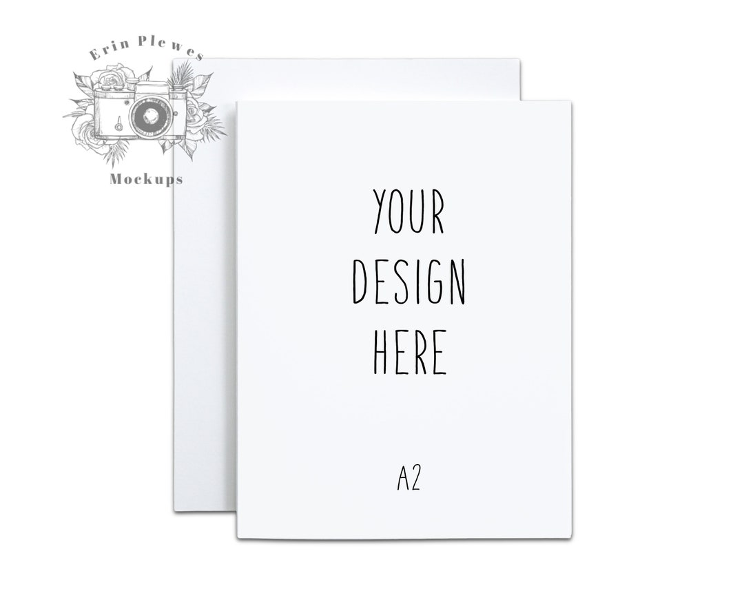 A2 Vertical Card Mockup on White Background, Thank You Card Mock up ...