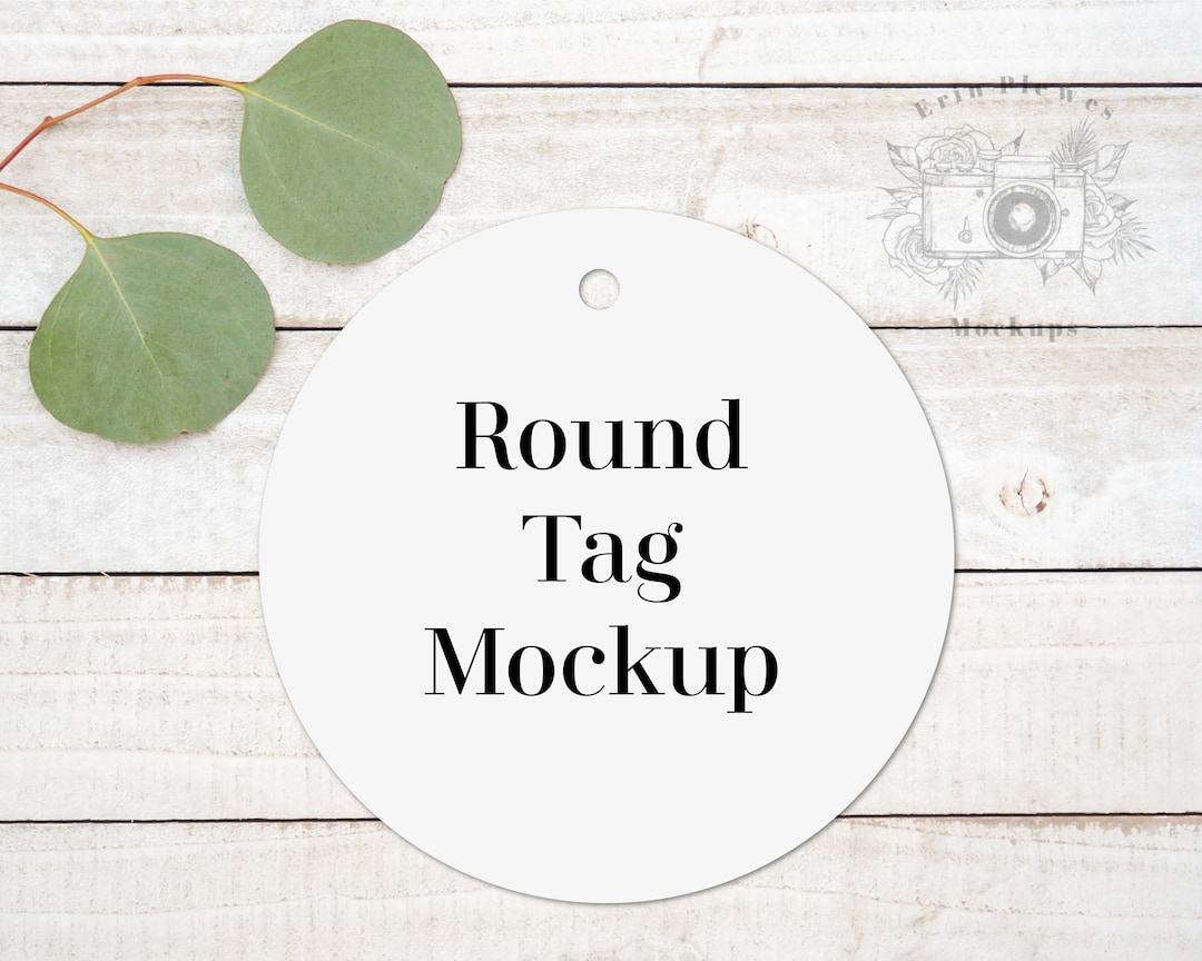 Round Tag Mockup, Wedding Gift Tag Mock Up, Present Label Stock ...