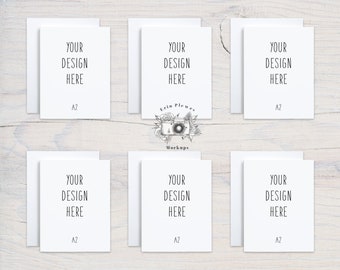 A2 Card Mockup Multiple X 12, Front Back Greeting Card Mock Up ...