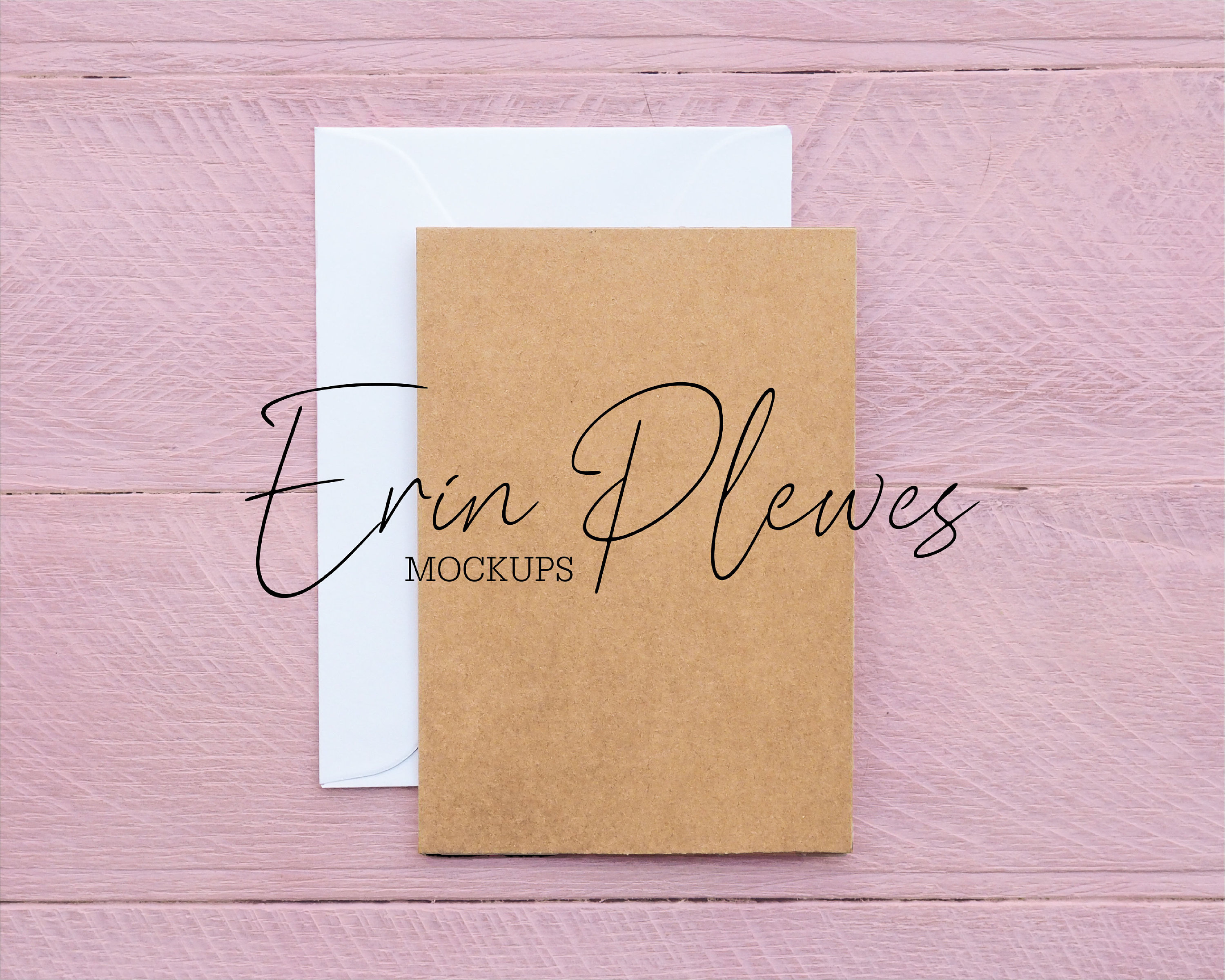 Kraft Card Mockup Greeting Card Mock Up with White Envelope | Etsy