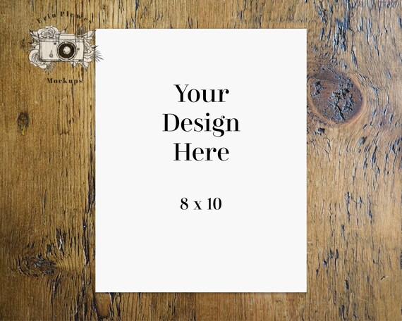 8x10 Poster Mockup Print Mock-up on Brown Rustic Farmhouse - Etsy