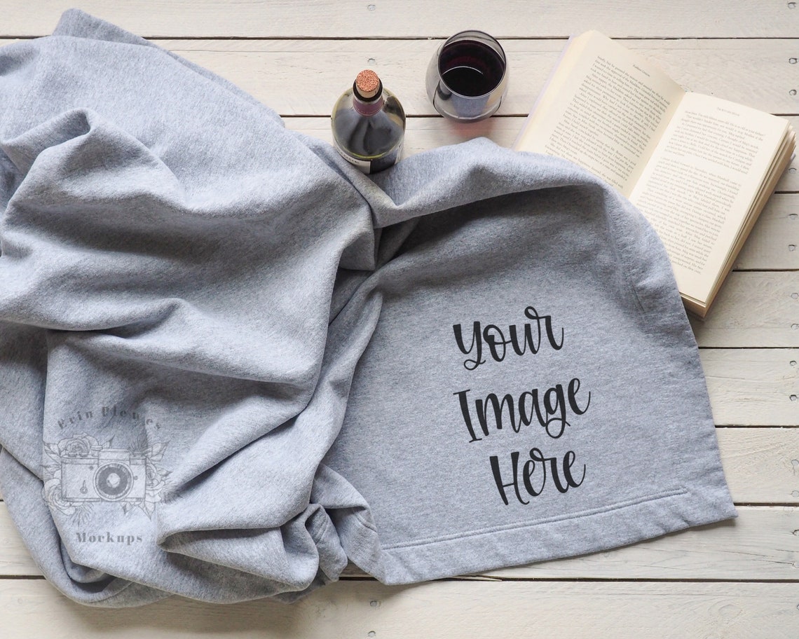 Blanket Mockup Stadium Blanket Mockup With Wine and Book for | Etsy