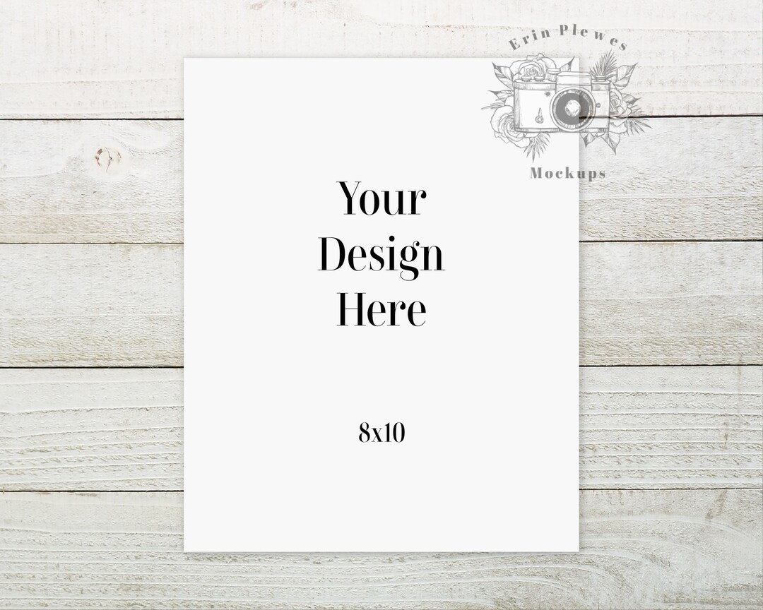 Poster Mockup 8x10, Paper Mock up on Shiplap Wood Background, 8"x10 ...