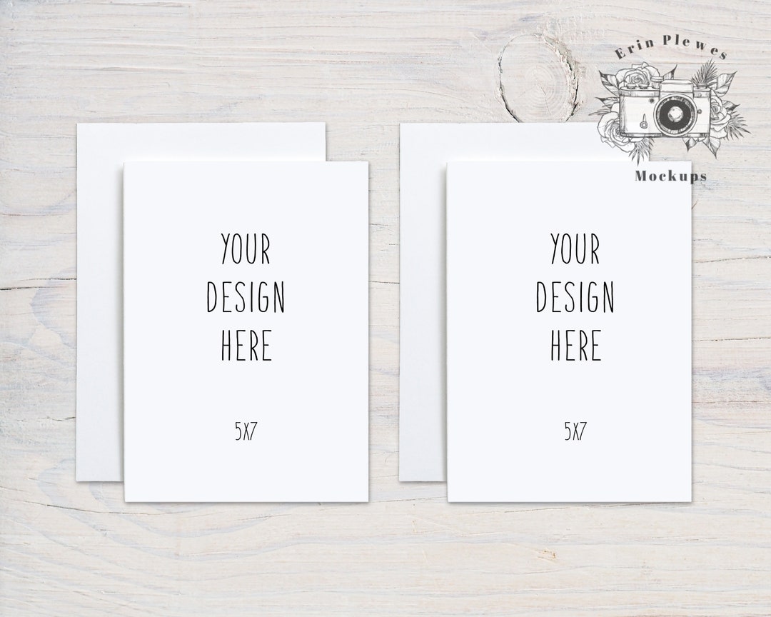 5x7 Card Mockup Front Back, Greeting Card Mock up Set of 2, Stationery ...