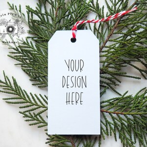Gift Tag Mockup, Christmas Label Mock-up With Tree Branch for Lifestyle ...