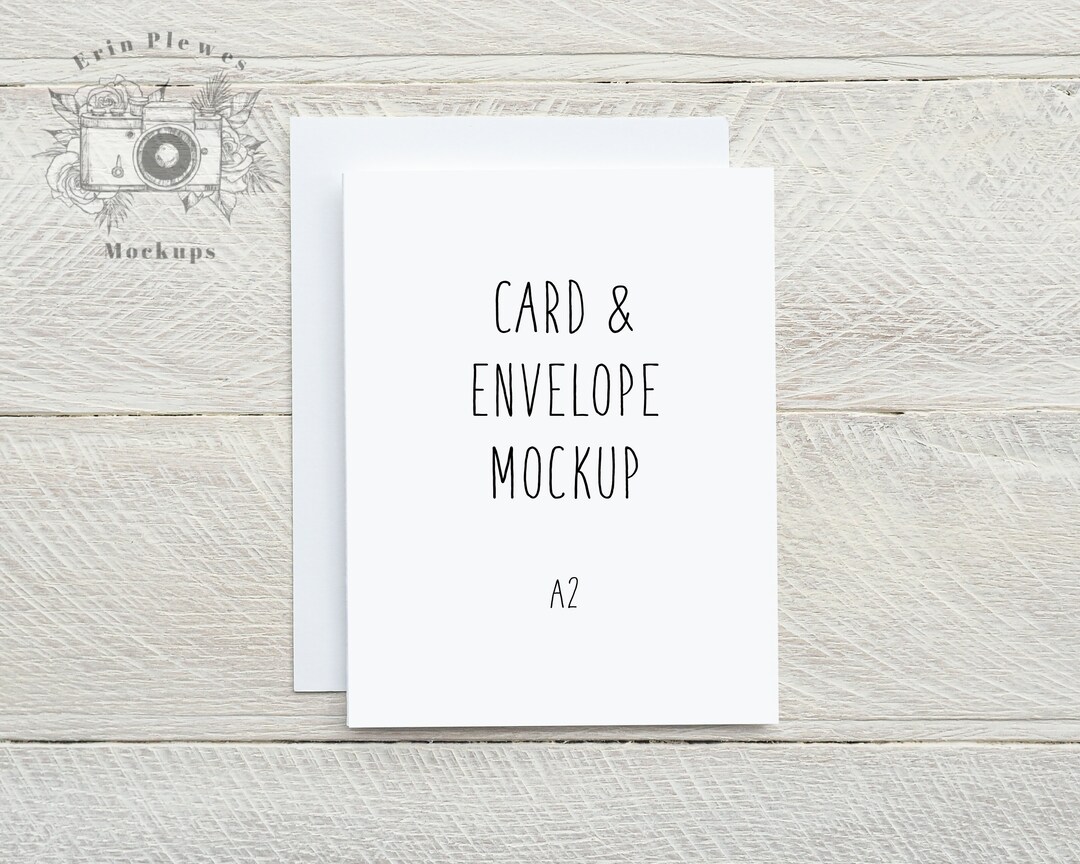 A2 Card Mockup White Envelope, Thank You Card Mock up for Rustic ...