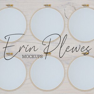 Embroidery Hoop Mockup Set of 6, Cross Stich Mock-up, Sewing Mock up on ...