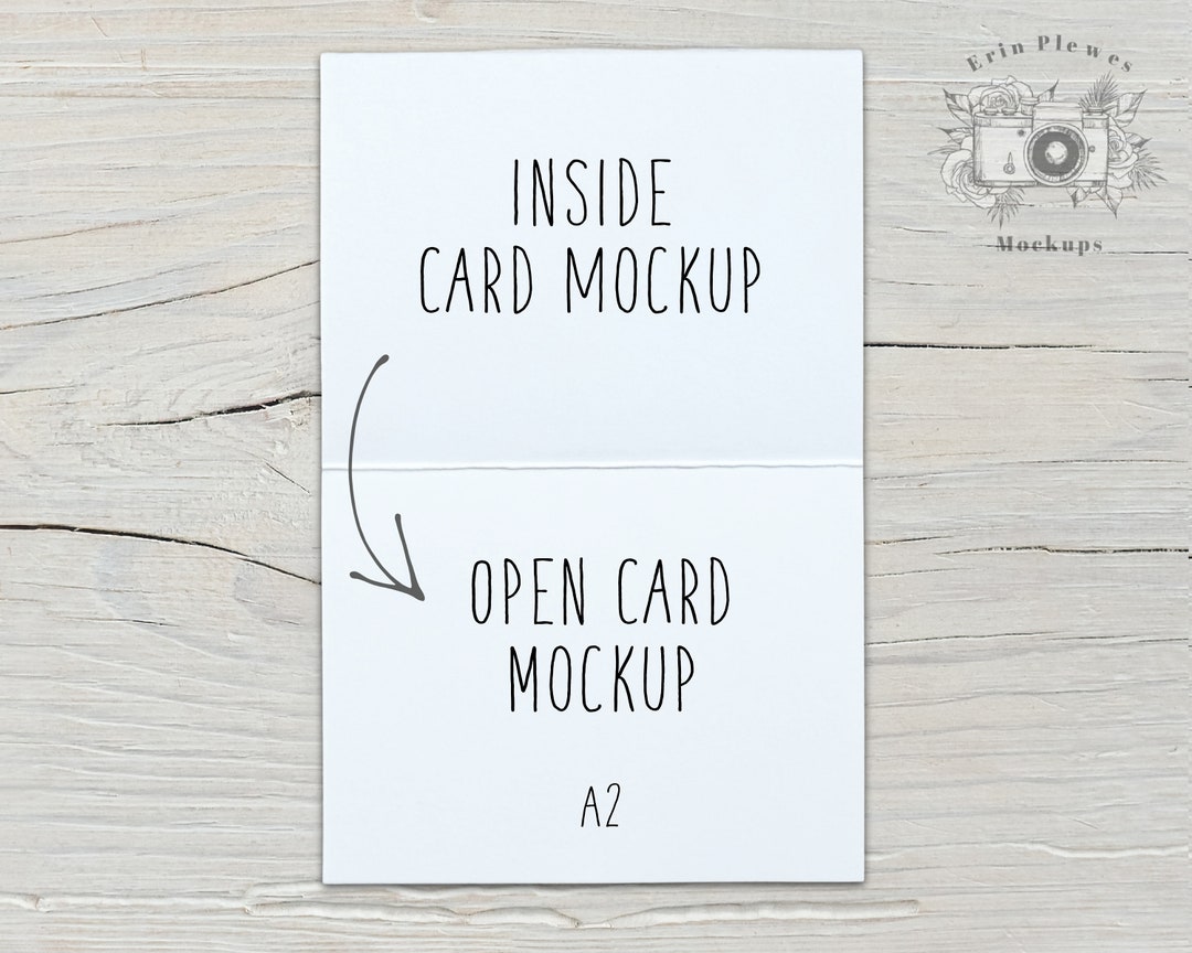 Inside Card Mockup A2, Greeting Card Front and Back Mock-up, Interior ...