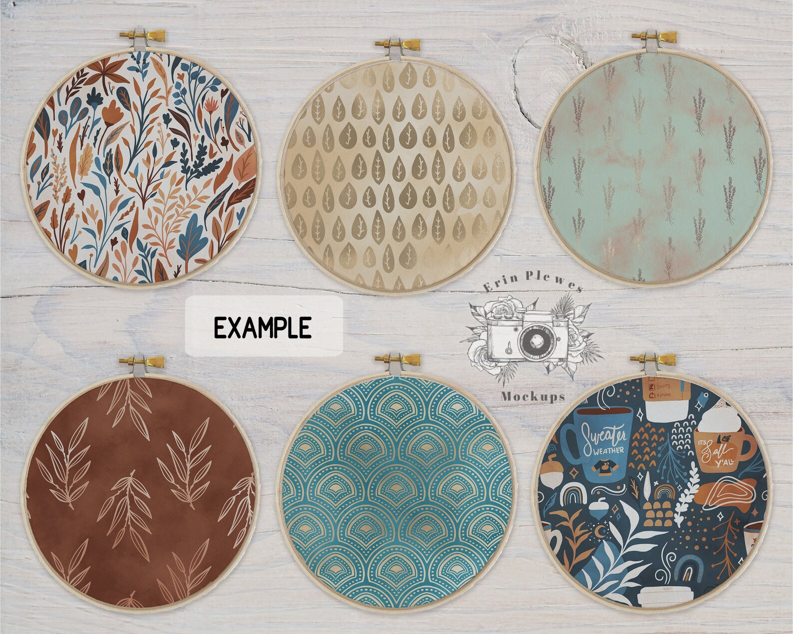 Embroidery Hoop Mockup Set of 6 Cross Stich Mock-up Sewing | Etsy