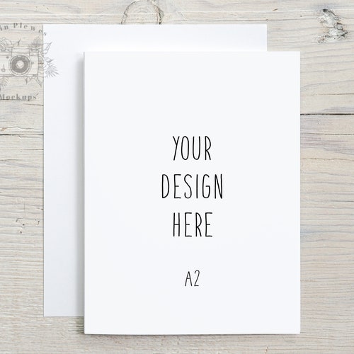 A2 Greeting Card Mockup With White Envelope Thank You Card - Etsy