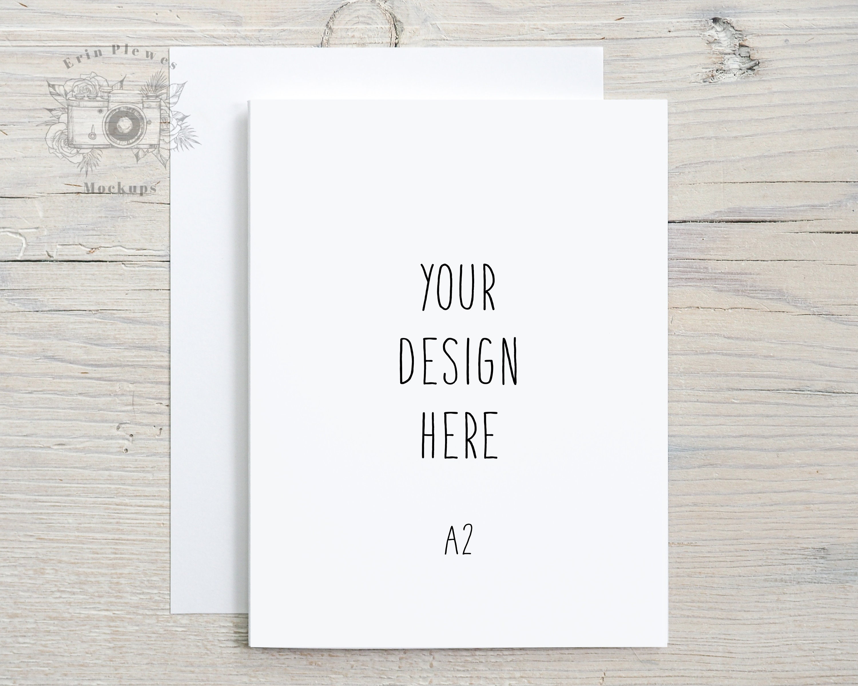 A2 Greeting Card Mockup Card Mock Up with White Envelope A2 | Etsy