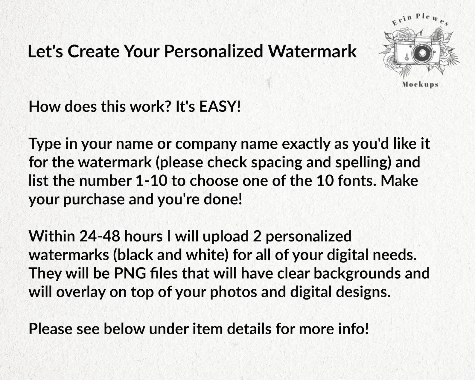 Personalized Watermark, Customized Watermark PNG, Company Name ...