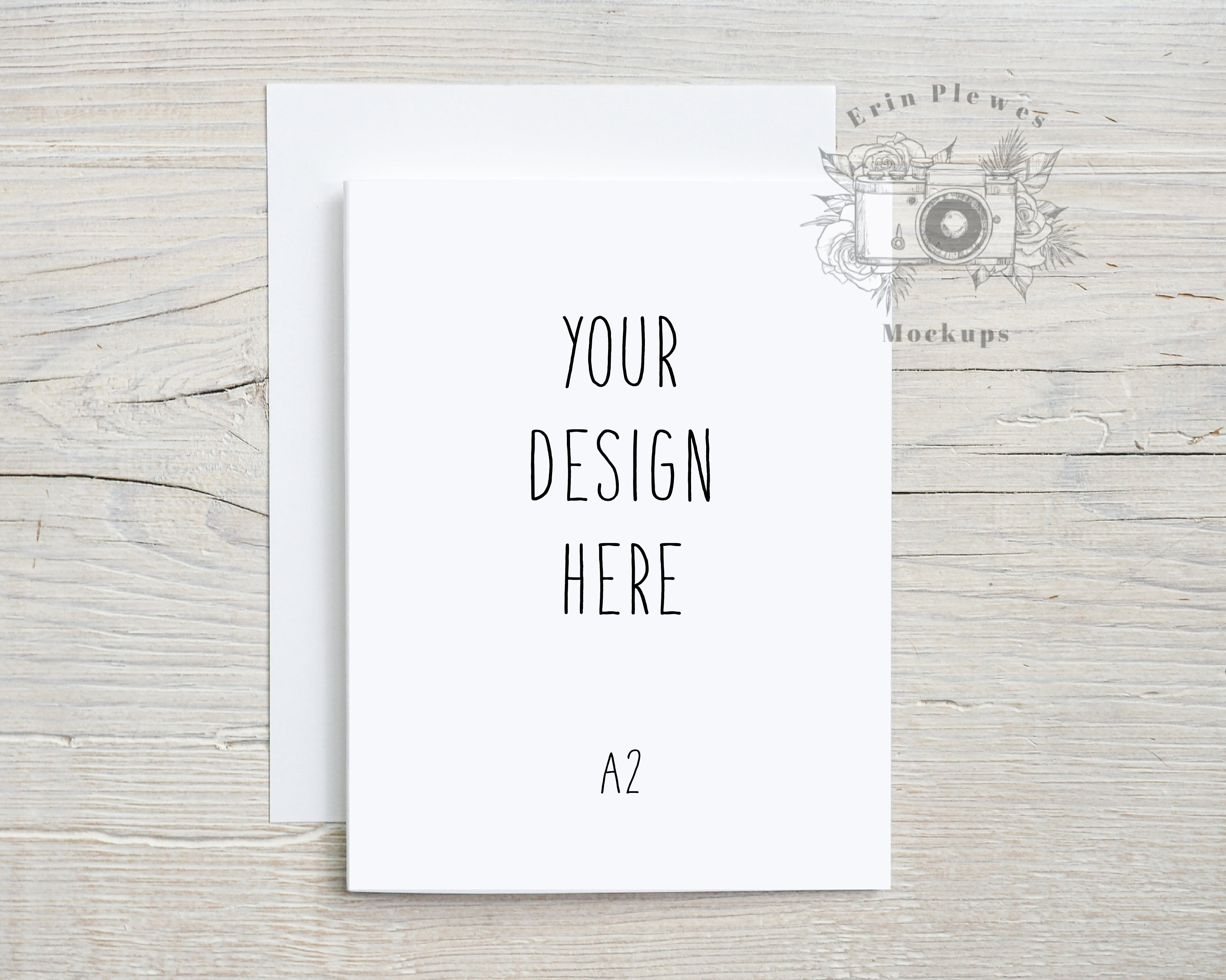 A2 Greeting Card Mockup With White Envelope Thank You Card - Etsy