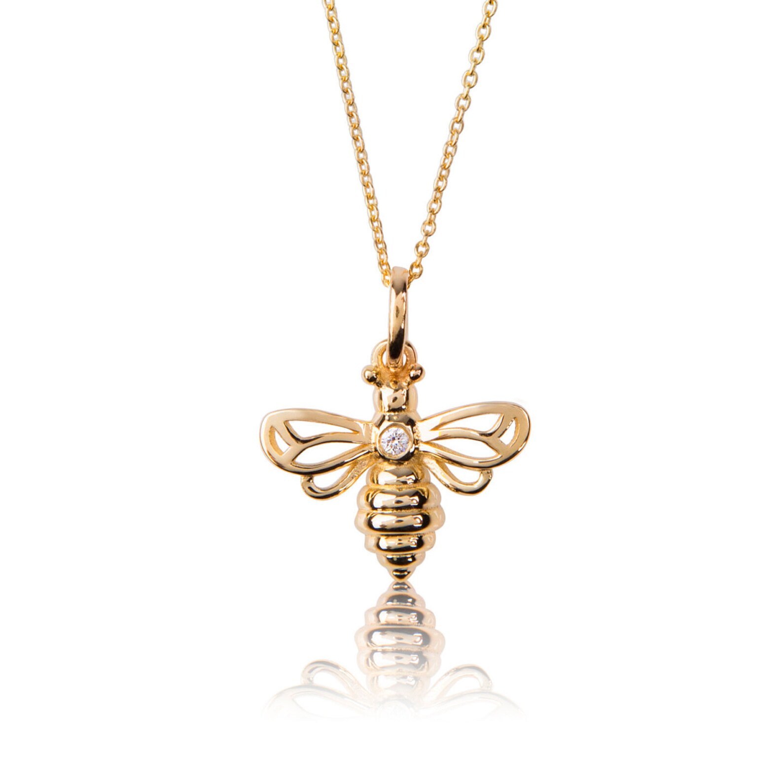 Diamond Bee Pendant Queen Bee Necklace Bumble Bee Necklace - Etsy