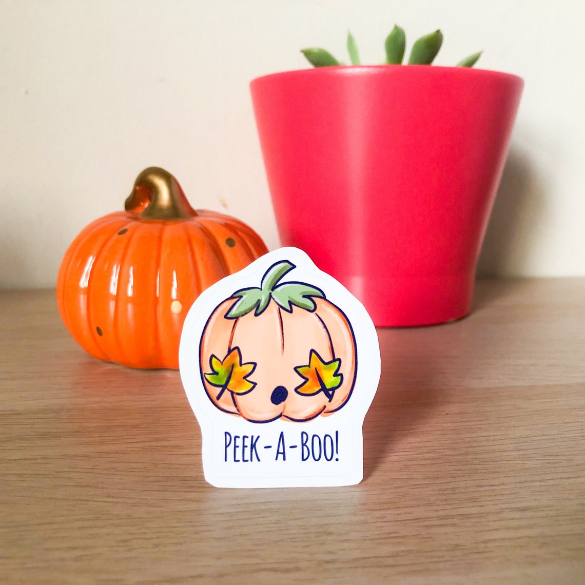 Kawaii Pumpkins Peek-a-boo Patch Autumn Fall Collection Vinyl Die-cut ...