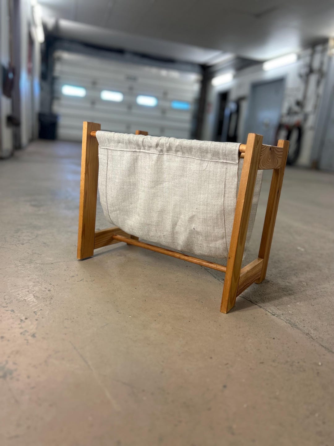 1970’s Danish Pine and Canvas Magazine Holder - Etsy