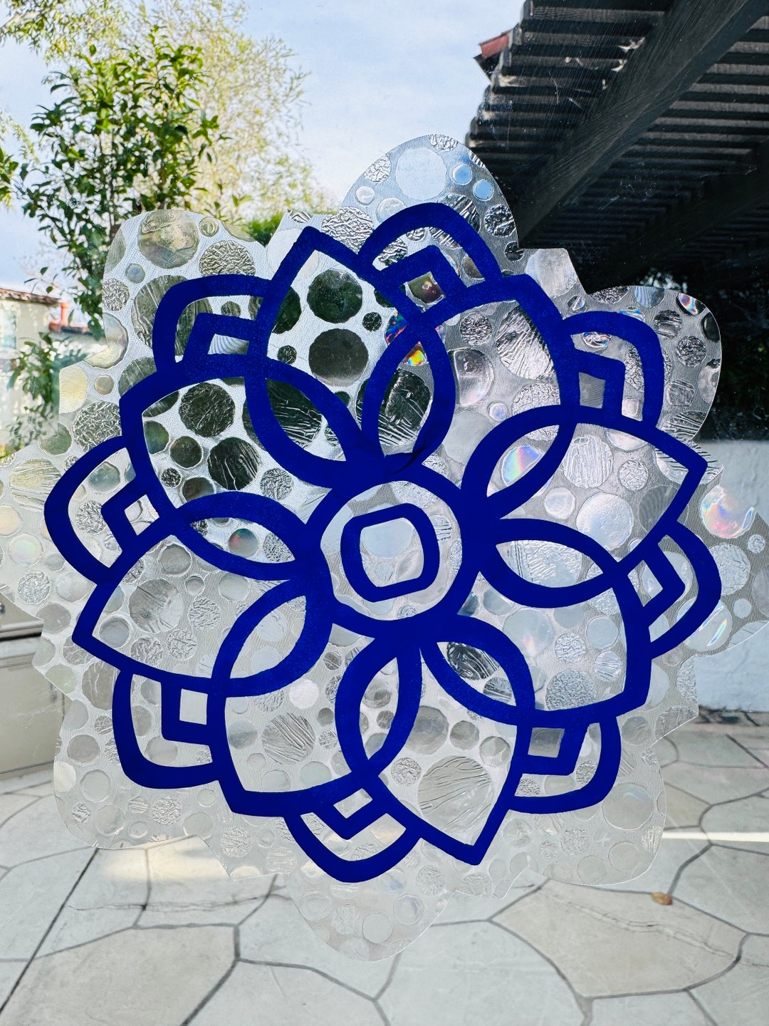 Mandala WINDOW CLING Sun Catcher, Sacred Geometry Window Cling, Floral ...