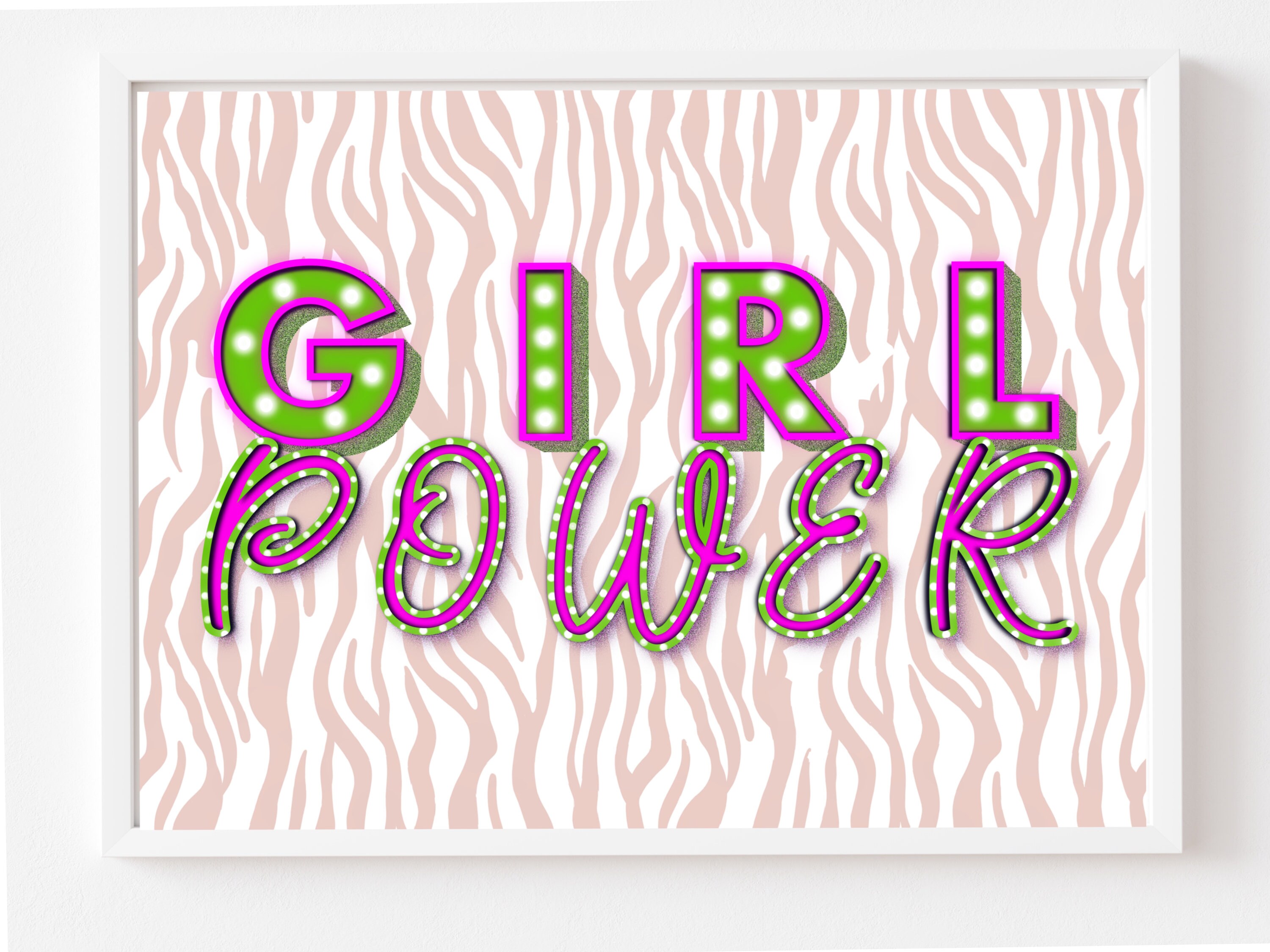 GIRL POWER SIGN Teen Girl Gifts Animal Print Digital | Etsy