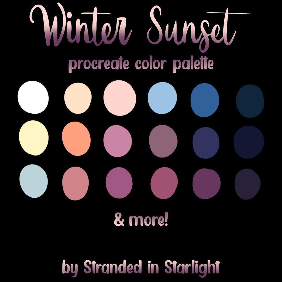 Winter Sunset Procreate Color Palette - Etsy