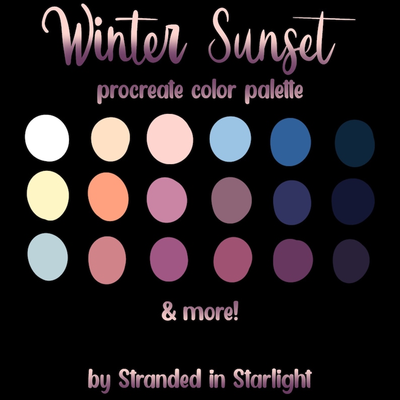 Winter Sunset Procreate Color Palette - Etsy