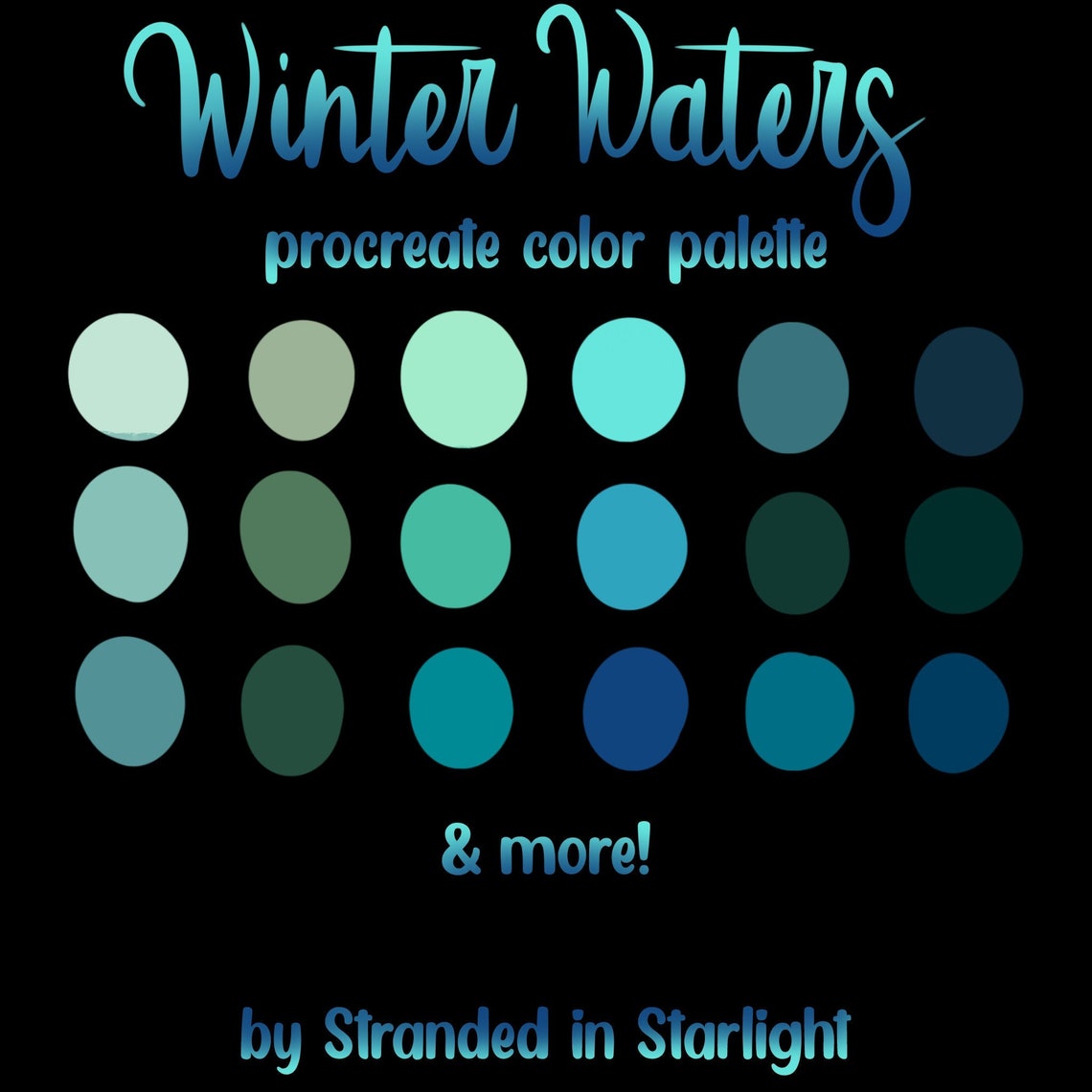 Winter Blue Procreate Color Palette - Etsy