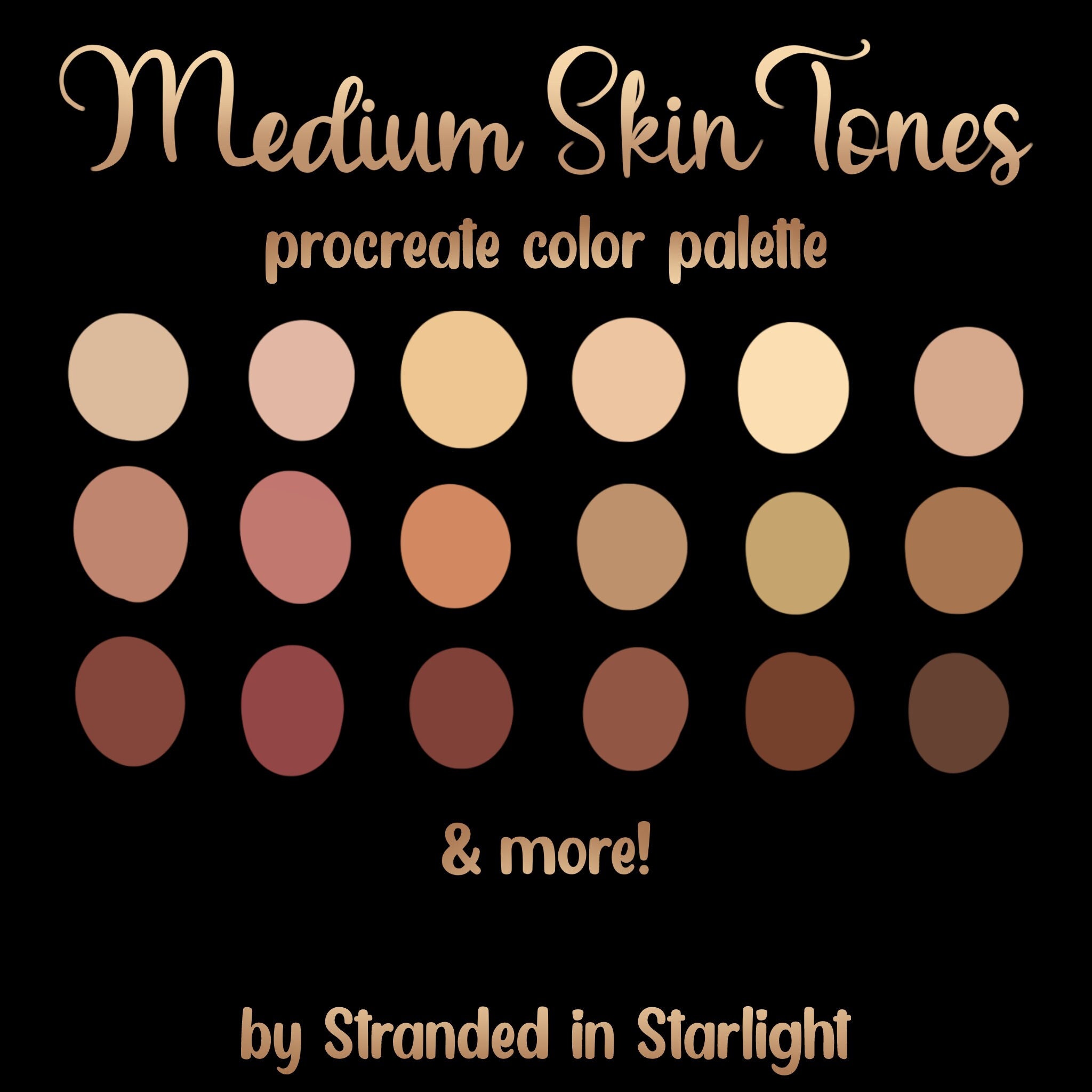 Medium Skin Tones Procreate Color Palette Etsy