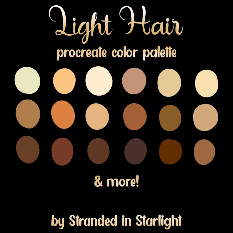 Light Hair Procreate Color Palette - Etsy