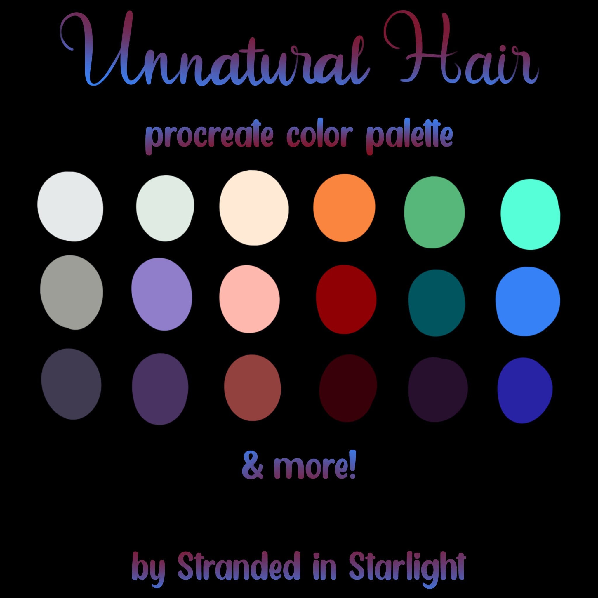 Unnatural Hair Procreate Color Palette - Etsy