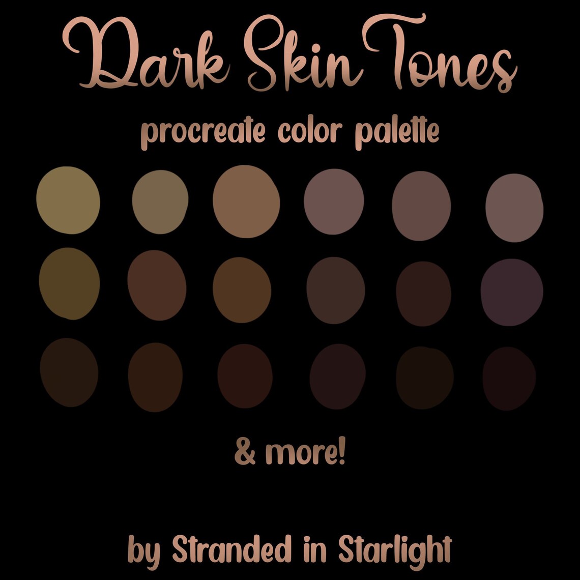 Dark Skin Tones Procreate Color Palette - Etsy