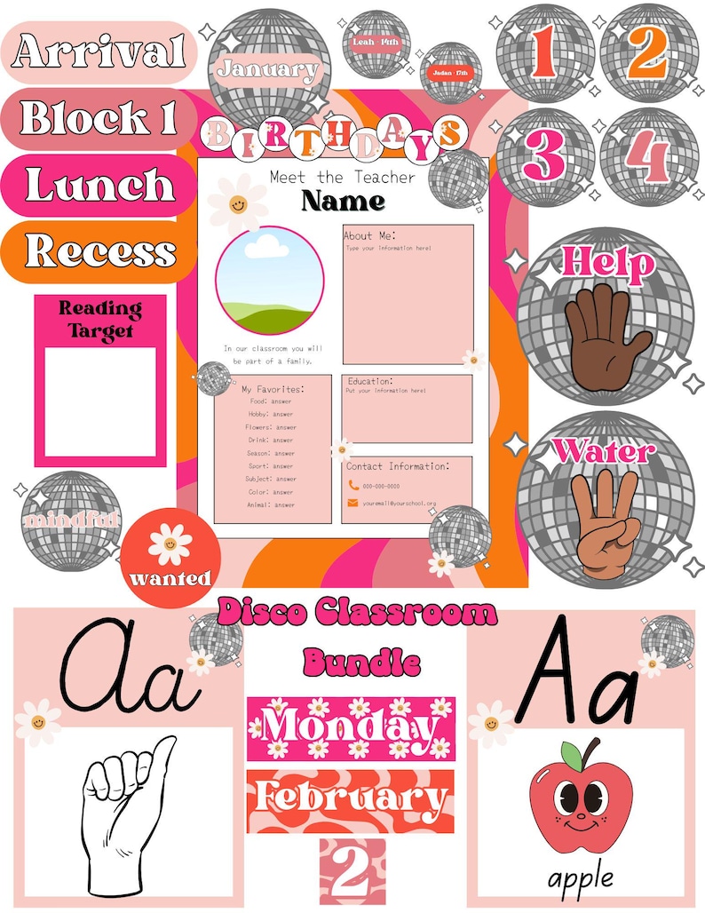 Disco Classroom Bundle DIGITAL DOWNLOAD - Etsy