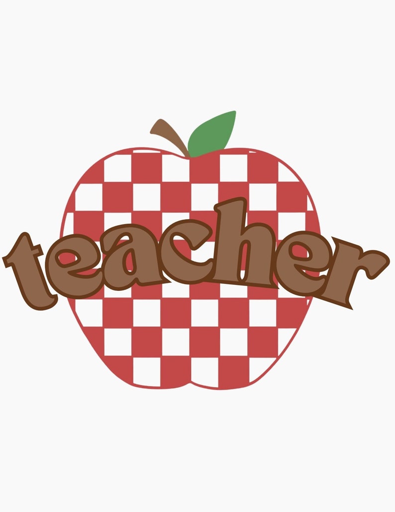 Teacher Checker Board Apple PNG JPG SVG Digital Download - Etsy