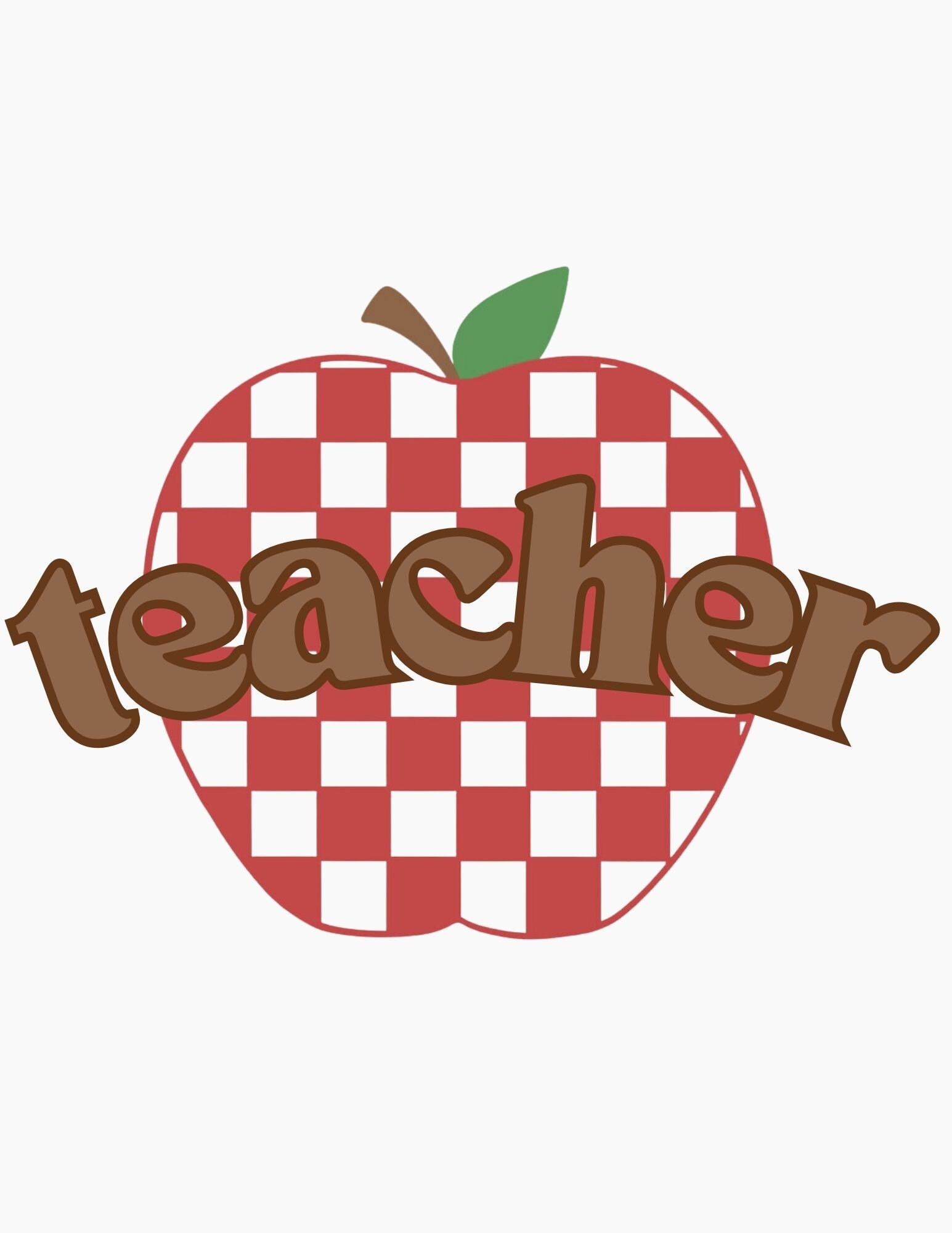 Teacher Checker Board Apple PNG JPG SVG Digital Download - Etsy